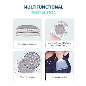 Baby Knee Pads for Crawling, Knee Pads for Baby Adjustable Protector for Toddler 2 Pairs (GRAY+BLUE)