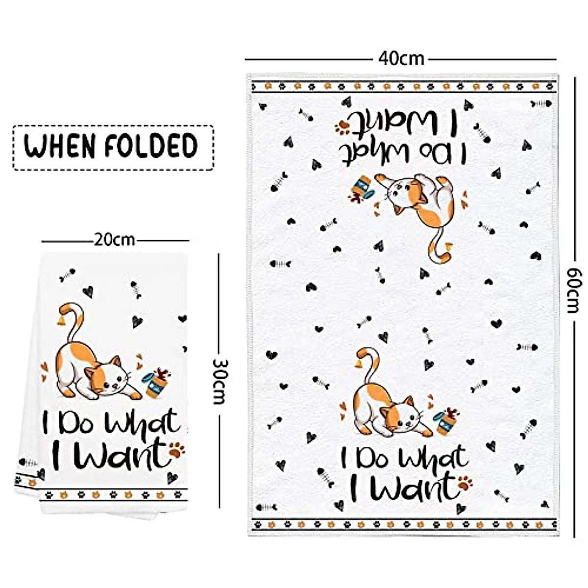 Hexagram Cat Funny Kitchen Towels Decorative Set of 4-Cat Lover Gifts for Women-Cat Lover Owners Mom Gifts-Housewarming Gifts-Cat Hand Towels for Kitchen-Cute Dish Towels-Tea Towel-Cat Kitchen Decor