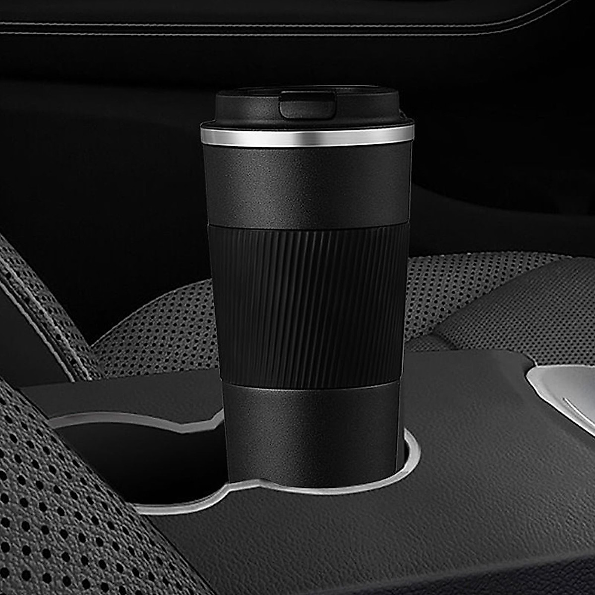 Bekith 2 Pack Travel Coffee Mug, 17oz Insulated Coffee Mug with Leakproof Lid, Double Walled Vacuum Stainless Steel Reusable Coffee Cup Tumbler for Hot and Iced Coffee Tea Water (Black, White)