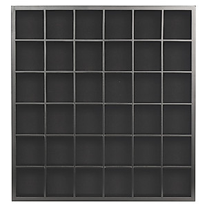 Black Shot Glass Display Case 36 Slots Minifigures Thimble Collection Display Rack 17.25" H X x 15.75" W - No Door (for All Short Shot Glasses)