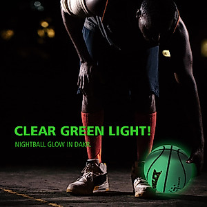 PATTONLEX Glow in The Dark Basketball Outdoor 29.5 Size 7 Glowing Leather Basketballs for Youth Men Boys and Girls