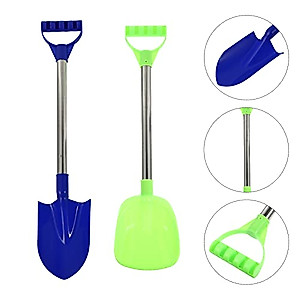 Sewroro Beach Shovels Beach Shovels 2pcs Shovels Toys Beach Snow Toys Shovels Sand Shovel Plastic Snow Shovels for Outdoor Garden Backyard Beach Snow(Random Color) 50cm Kids Snow Shovel Snow Pusher