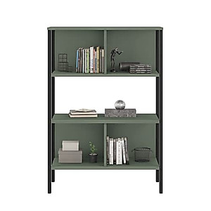 itbe Easywork 3 Tier Bookshelf, Bookcase Office Shelf (Green)