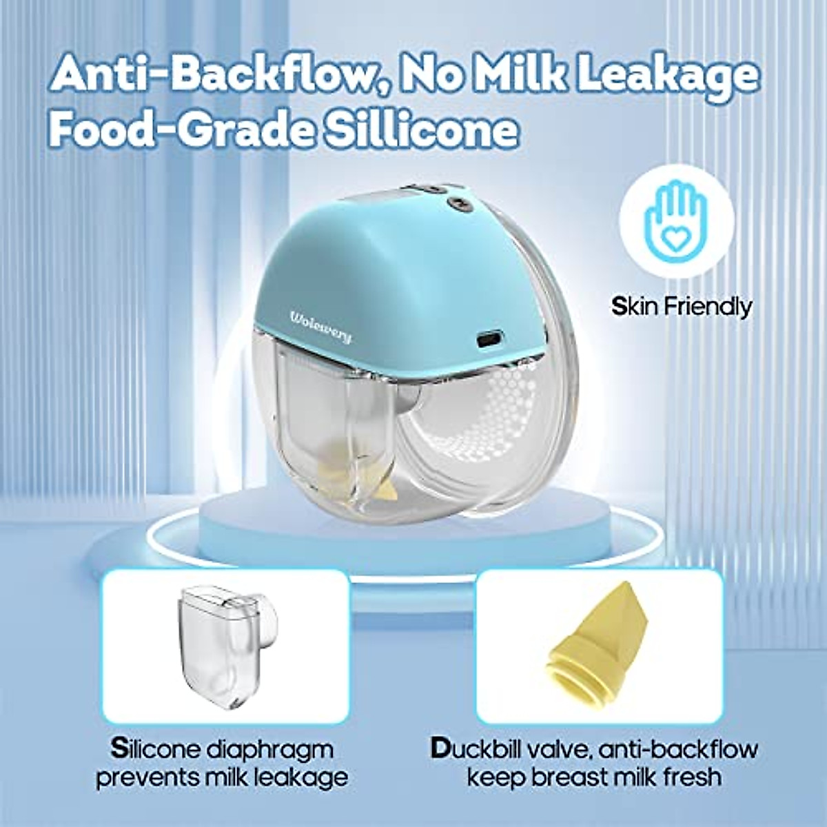 Breast Pump - Free Breast Pump Wearable,Low Noise and Pain Free,Double Breast Pumps with 2 Modes, 9 Levels, LCD Display Memory Function,24mm Flang