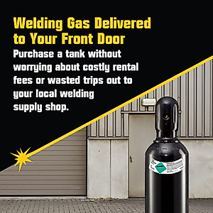 PrimeWeld 75% Argon 25% CO2 Bottle 80CF | DOT 3AA | USA CGA 580 Valve | Best Gas Blend for MIG Welding | Cylinders Full & Ready to Use