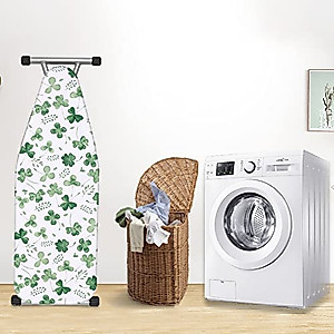 Ironing Board Cover and Pad, Heat Reflective & Stain Resistant Standard Full Size 15x54 Thick Padding Heavy Duty Iron Board Replacement Cover with Elastic Edge 4 Adjustable Fastener Straps