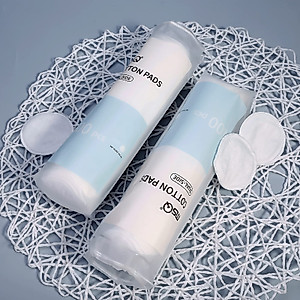 MSQ Cotton Rounds (300 Count), Makeup Remover Pads, Face Cotton Pads, Facial Cleansing Round Cotton Pads, Lint-Free