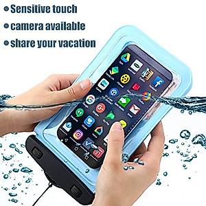 Yexiya 4 Double Space Waterproof Phone Pouch IPX8 Waterproof Phone Case Phone Water Protector Pouch Compatible with iPhone 14/13/12/11 Pro Max/Pro/8 Plus, Galaxy S22/S21/S20/S10/Note 20/10/9 Up to 7''