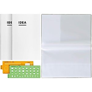 KOKUYO JIBUN_TECHO B6 bundles (2 IDEA notebooks, 1 transparent cover and 2 Template Stencil of Icon & Plan)