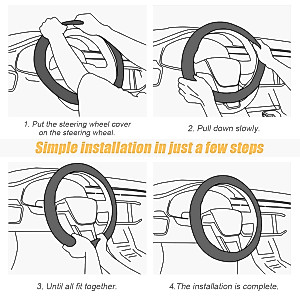 Moly Magnolia Car Steering Wheel Cover, Universal 15 inch Anti-Slip Steering Wheel Cover Trim, Breathable Microfiber Leather Auto Soft Handle Protector, Vehicle Accessories for Men Women (Red)