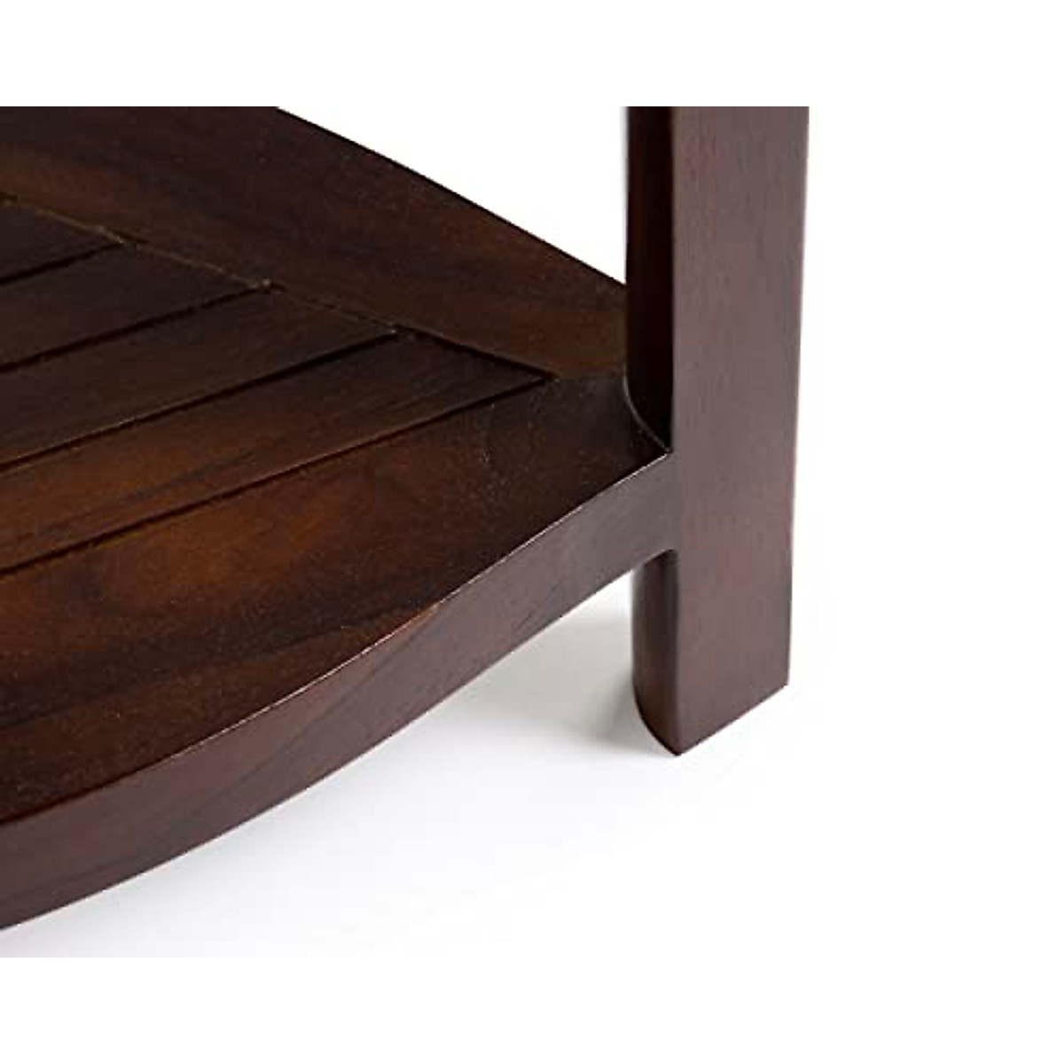 ALA TEAK Wood Bath Spa Shower Stool Corner Bench Stool Fully Assembled