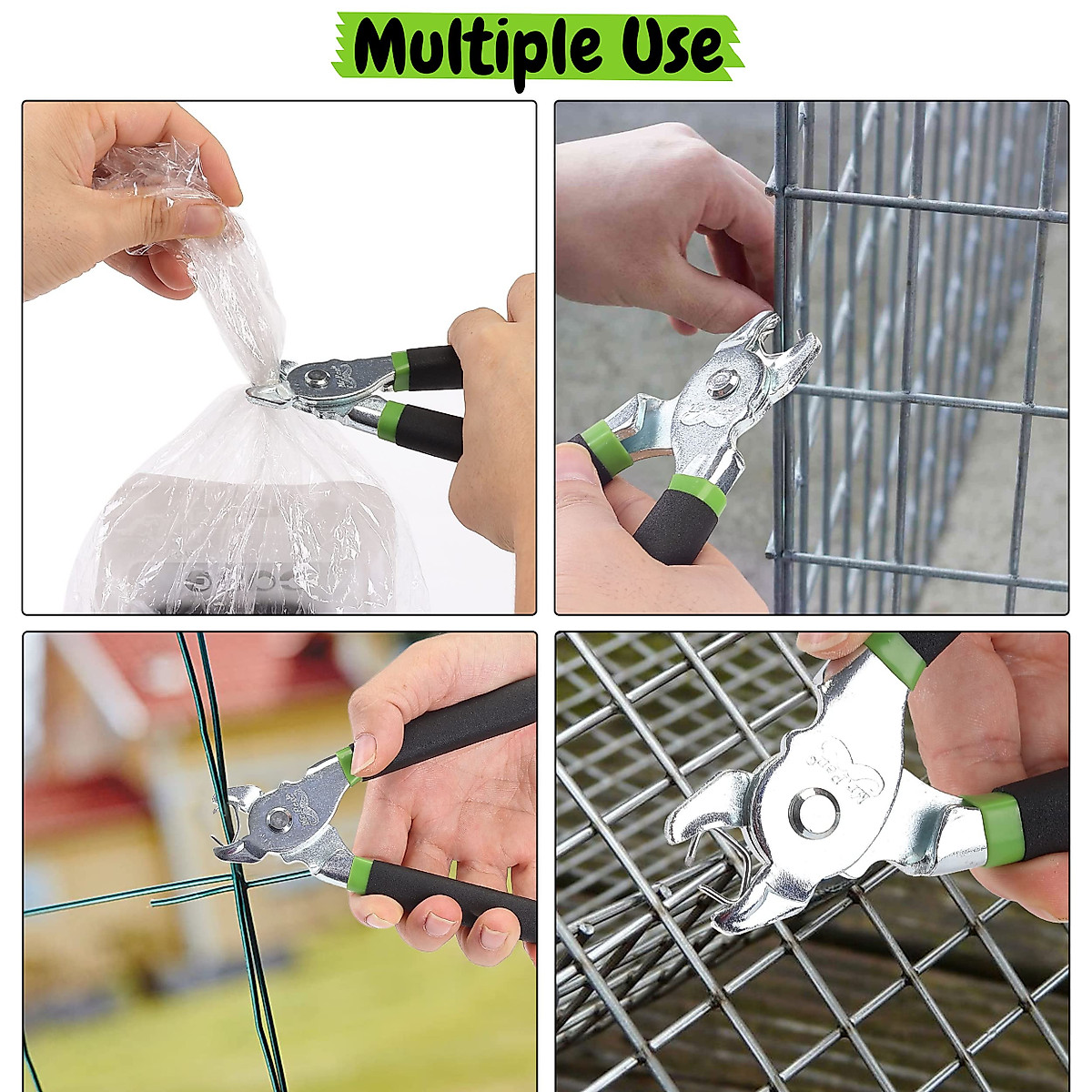 Mr. Pen- Hog Ring Pliers Kit, 110 Pack 3/4" Galvanized Hog Rings with 1 Hog Ring Pliers, Hog Rings and Pliers, Hog Ring Pliers for Fencing, Automotive Upholstery Hog Rings and Pliers