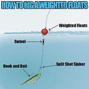 XFISHMAN Weighted-Bobbers-for-Fishing-Floats-Bouy Slip Bobber Fishing Corks Kit Crappie Bluegills Panfish Catfish Hand Made Foam Float 1 Inch 2 in 8-12 Pack