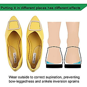 5 Pairs Medial & Lateral Heel Wedge Silicone Insoles - Corrective Adhesive Shoe Inserts for Foot Alignment, Knock Knee Pain, Bow Legs, Osteoarthritis for Men and Women