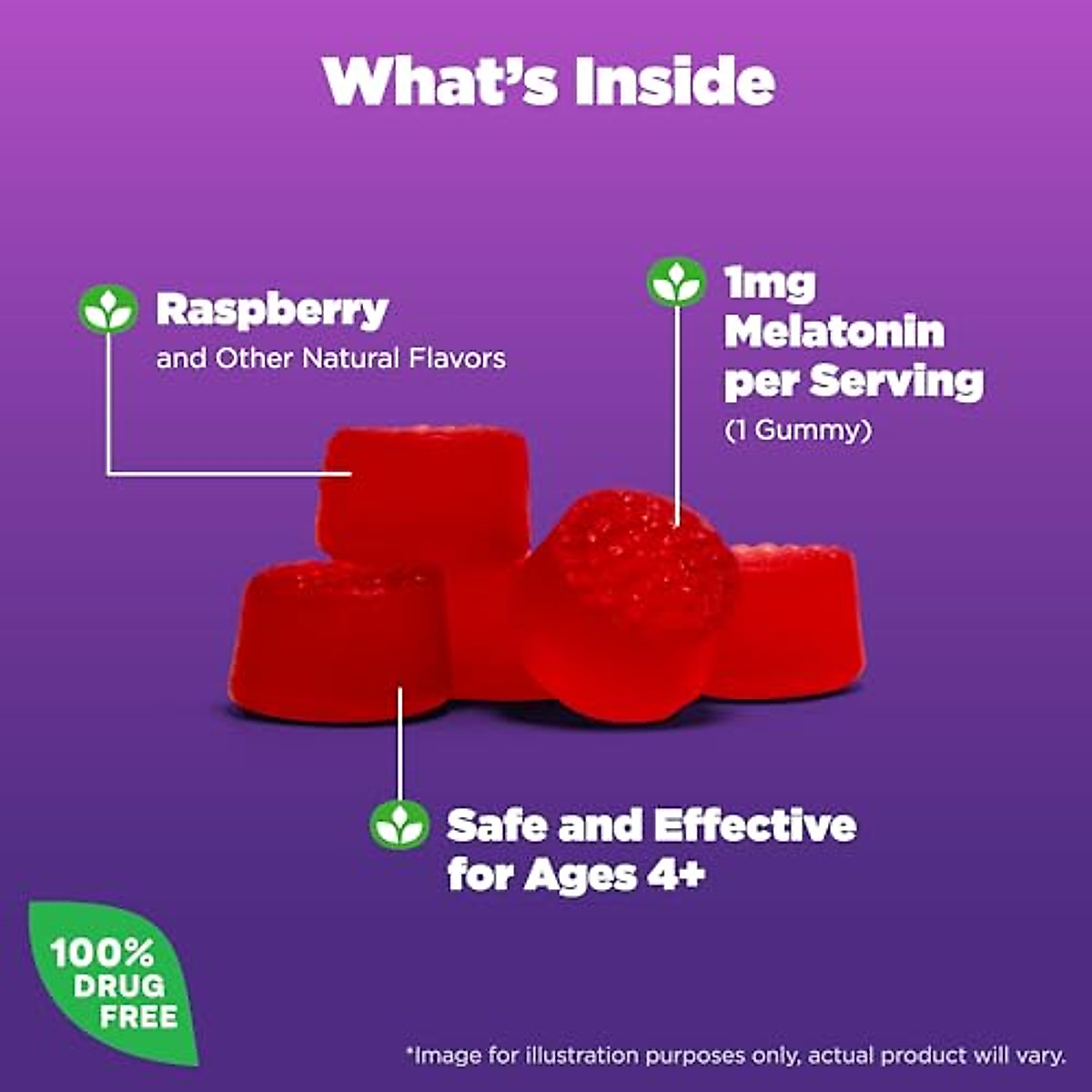 Natrol Kids Melatonin 1mg, Supplement for Restful Sleep, Sleep Gummies for Children, 60 Raspberry-Flavored Melatonin Gummies, 60 Day Supply