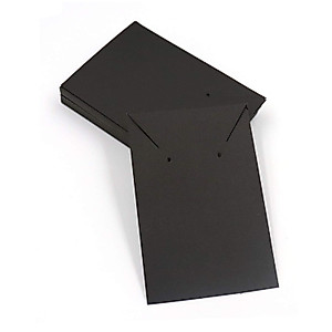 Floranea 50 Pcs Necklace Earring Display Cards Rectangle Hanging Dangle Holder Cardboard Tags for Jewelry Bracelet ear Studs Storage DIY Accessories (Black)