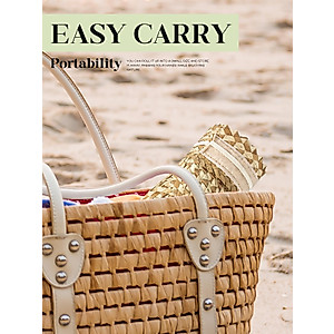 Straw Visors for Women, Visors for Women Wide Brim, Beach Hats for Women Foldable, Hand Woven Sun Hats for Women (Smoky)