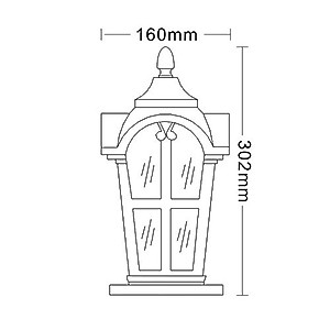 SLNFXC New Chinese Style Column Head Lamp Waterproof Villa Led Gate Lamp Post Outdoor Garden Lamp Outdoor Wall Lamp Door Post Lamp ( Size : 302mm*160mm )