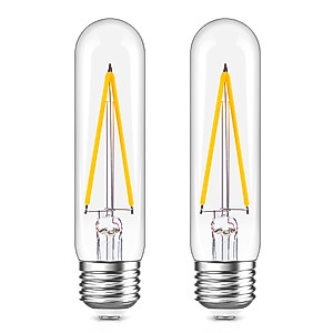 Sphoon Dimmable Tubular Led Bulb E26 led Light Bulb,T10 T30 Vintage LED Bulbs, 40 watt Equal 4W, 2700K Warm White Light Edison Lights Bulbs, AC120V, 400lm, for Chandelier Pendant Lights- 2 Pack