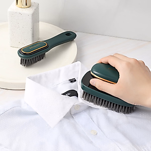 Household Cleaning Washing Brush Ergonomic Handle Durable Bristles Grout Cleaner Brush Scrubber Bathroom Shower Tile Kitchen Floor Bathtub Floor pack2 (Green)