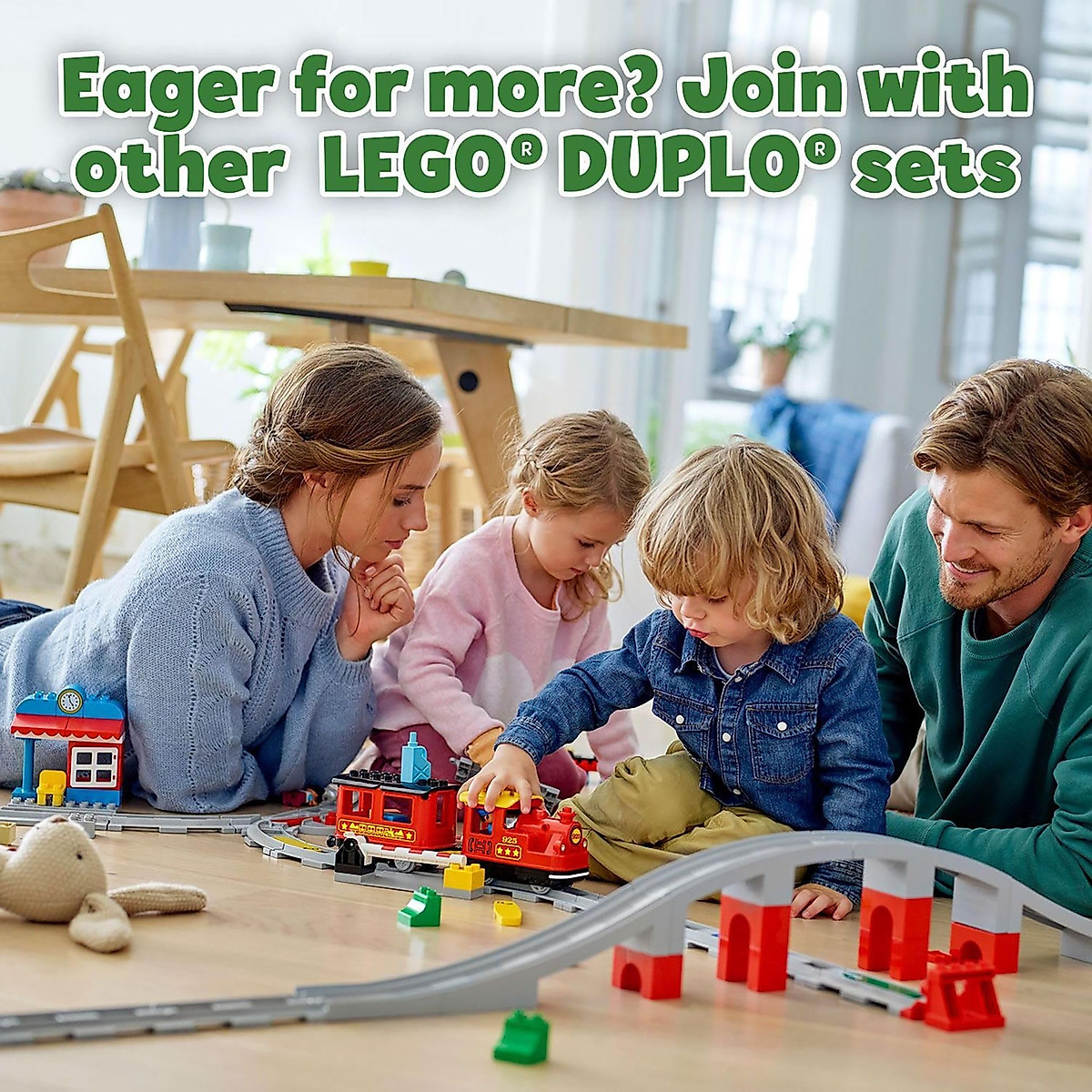 LEGO DUPLO Town Steam Train Set - Battery Powered Remote Control Train Toys for Toddlers - Learning Toy for Boys, Girls, and Kids 2-5 - Gifts for Birthdays & Holidays - 10874