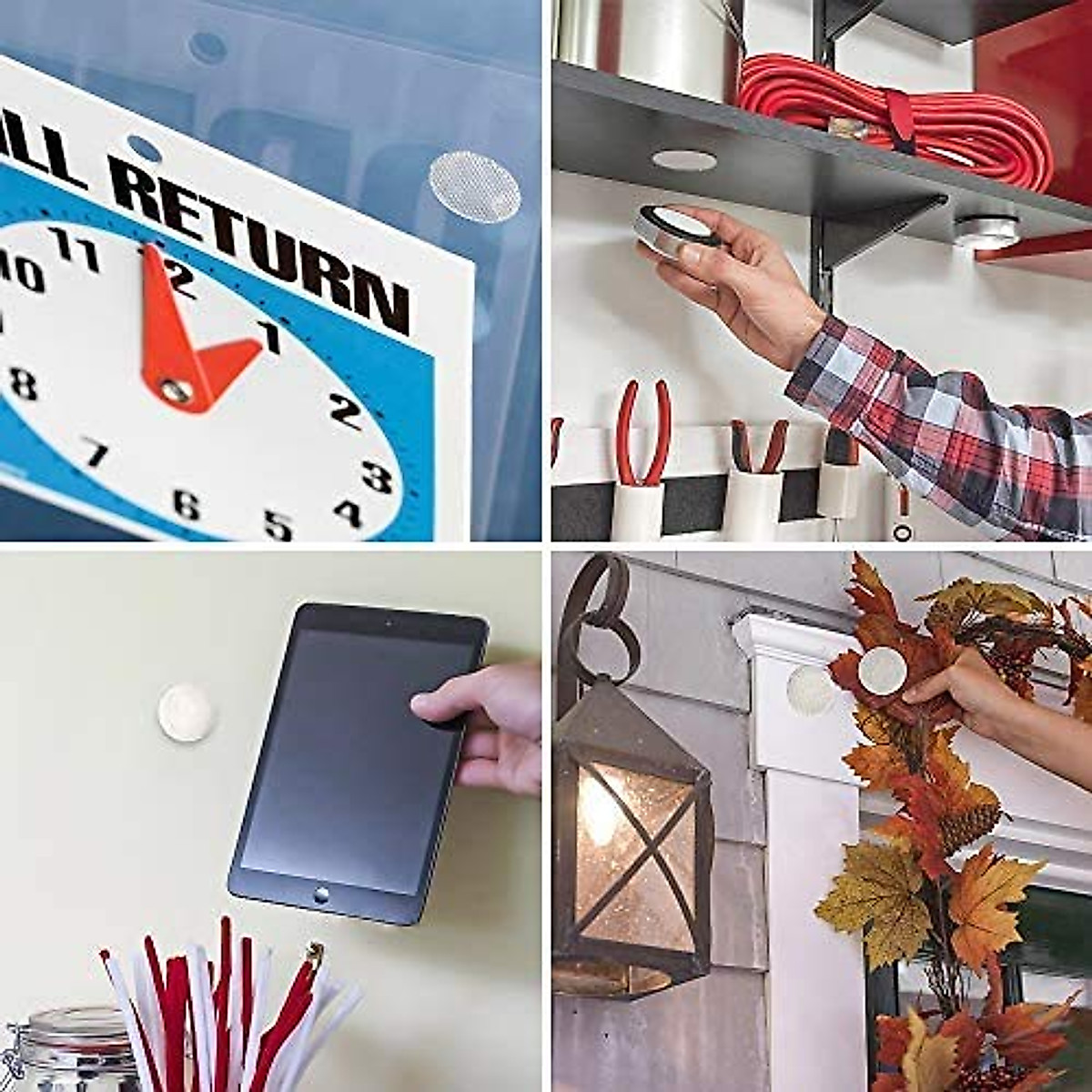 WXBOOM Self Adhesive Dots 1400pcs (700 Pairs) 0.79" Diameter White Hook & Loop Dots Sticky Back Coins 20mm for School Classroom Office Home