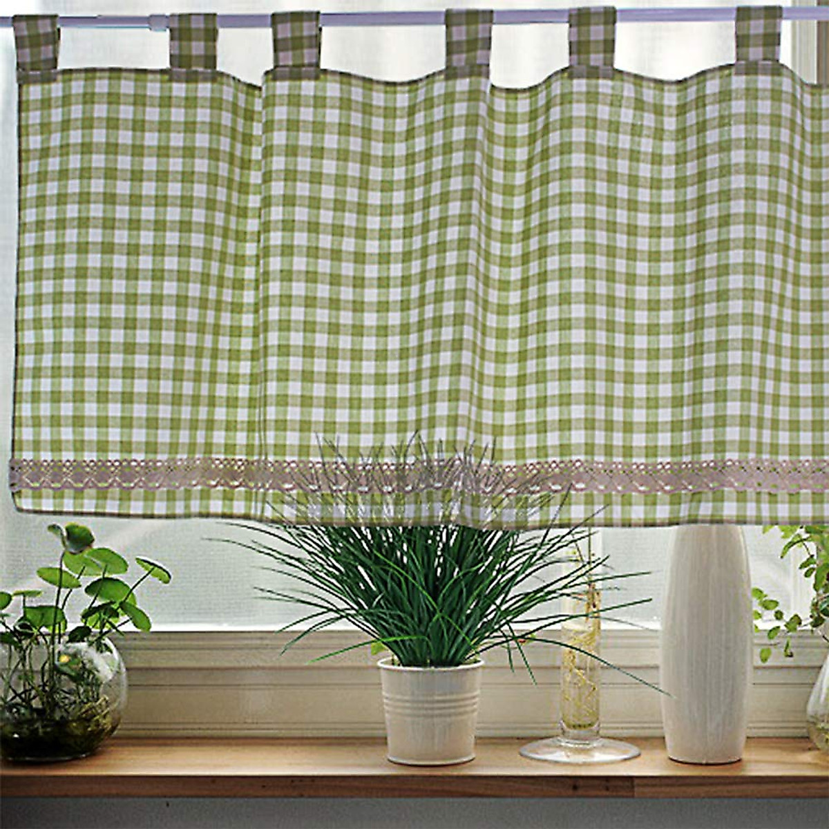 4pcs Artificial Fake Grass Plants Flowers Faux Plastic Wheat Grass Outdoor UV Resistant Greenery Shrubs Plant for Outdoor Planters Wedding Indoor Outside Hanging Home Garden Décor(4, Green)