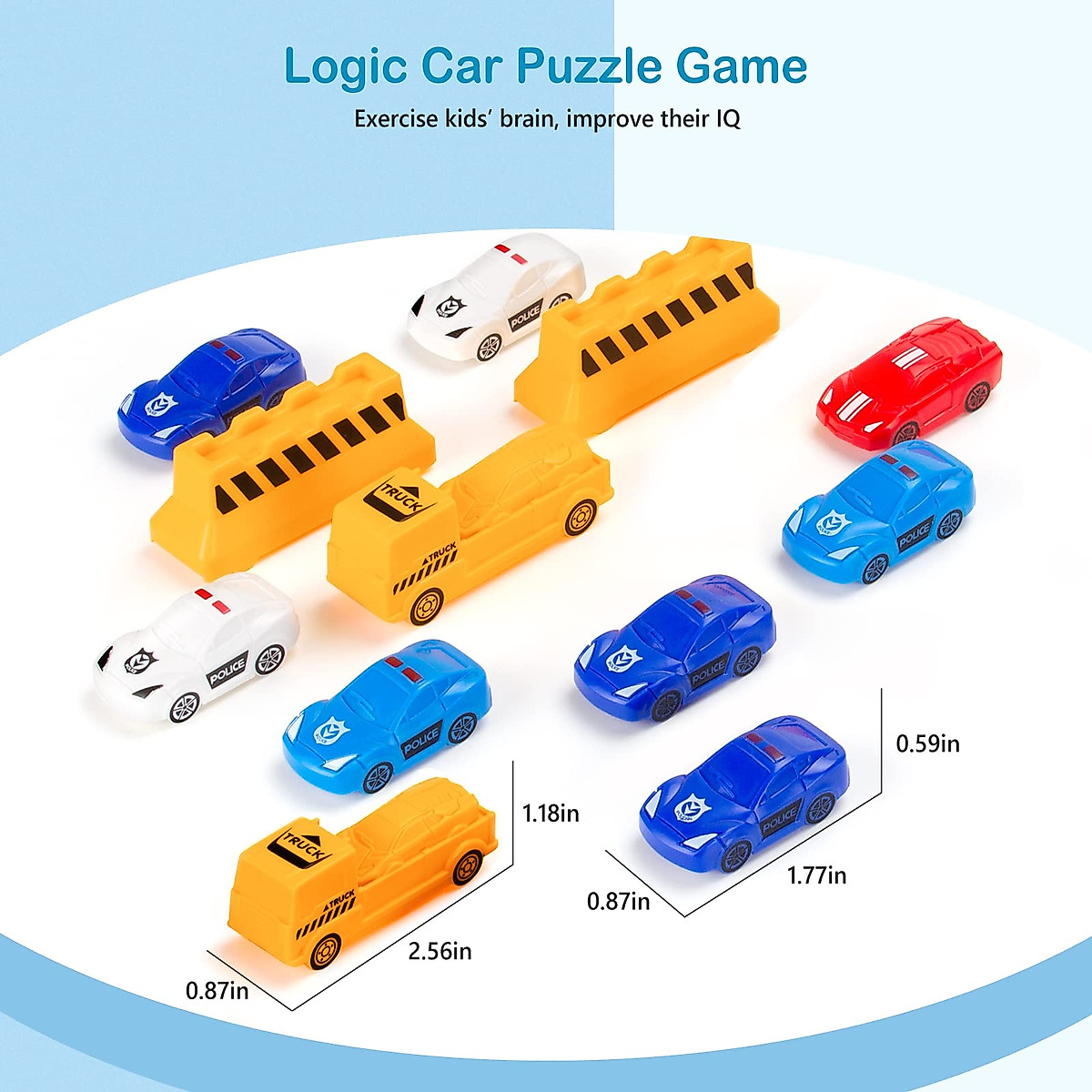 HOSFROLL Board Games, Logic Brain Car Heavy Traffic Game Smart Math Travel Game Card Puzzle Game Toys for Kids 5 and Up