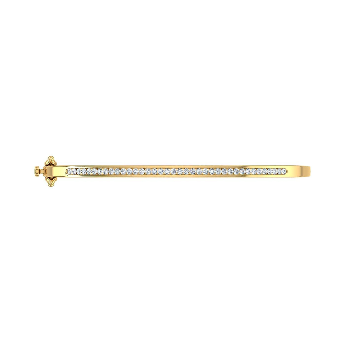 1/2 Carat Diamond Bangle Bracelet in 10K Yellow Gold (7 Inch)