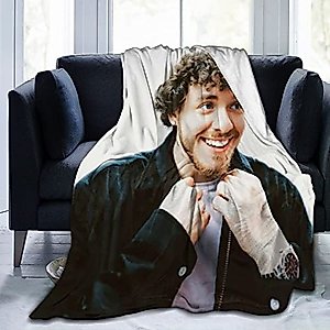 DOTZRLT Jack Rapper Harlow Singer Throw Blanket Printed Flannel Blanket Home Decor Soft Comfy Cozy Blankets 50"x40"