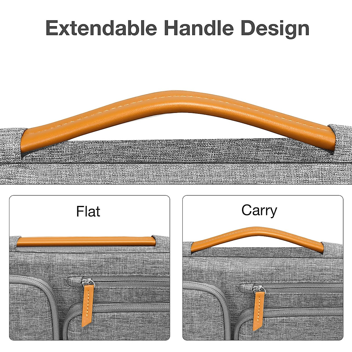 MOSISO 360 Protective Laptop Case 13.3 inch, 13-14 inch Laptop Sleeve Compatible with MacBook Air/Pro 13 / Pro 14, HP Dell Acer ASUS, Side Open Carrying Case with 4 Zipper Pockets&Handle, Gray