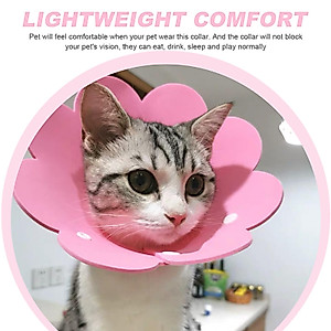ULTECHNOVO Cat Recovery Collar - Cute Flower Neck Cat Cones After Surgery, Set of 3 Cat, Flower Shape Surgery Recovery Elizabethan Collars for Kitten and Cats S Size