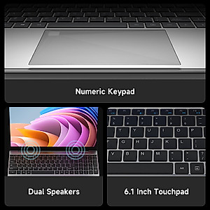 ALLDOCUBE 15.6" Windows 11 Laptop 12GB Ram 256GB SSD, GTBook 15, Celeron N5100, Front 2 MP, Bluetooth 5.0, 16:9 Screen, 2.4G+5G WiFi, Suitable for Office, Home, School, Working Outside