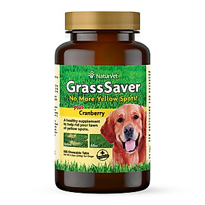 NaturVet – GrassSaver Supplement for Dogs – Healthy Supplement to Help Rid Your Lawn of Yellow Spots – Synergistic Combination of B-Complex Vitamins & Amino Acids – 500 Tablets