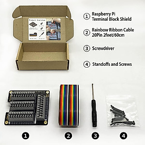 ElectroCookie Raspberry Pi GPIO Terminal Block Breakout Module, Push-in Simple Spring Connector Expansion PCB Shield
