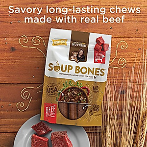 Rachael Ray Nutrish Soup Bones Dog Treats, Real Beef & Barley Flavor, 3 Bones, 6.3 Ounces