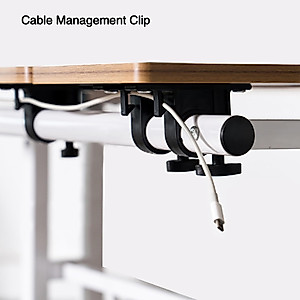 soges Rolling Standing Desk, Height Adjustable Home Office Desk, Mobile Sit-Stand Laptop Desk with Cup Holder and Hook, Portable Desk with Wheels, Oak