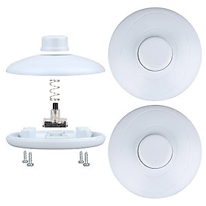 Helunsi 3Pcs Floor Lamp Foot Switch, White Foot Pedal Switch, Round Floor Lamps Foot Inline Switch, Step ON Off Spring Push Button, for Control Replacement Floor Lamp Extension Cord Parts - Pack of 3