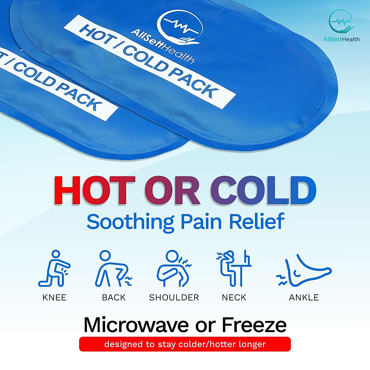 Reusable Hot and Cold Gel Ice Packs for Injuries | Cold Compress, Ice Pack, Gel Ice Packs, Cold Packs for Injuries, 10.5" x 5" | 4 Pack