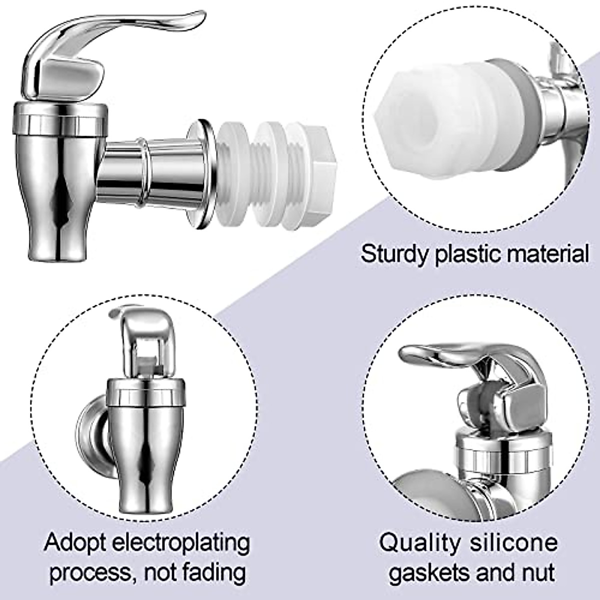 24 Pieces Beverage Dispenser Spigot Bulk Push Style Spigot Water Cooler Faucet Replacement Plastic Lever Spout Water Dispenser Spigot for Juice Lemonade Beverage Dispenser