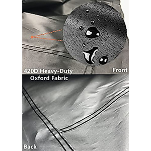 Patio Furniture Set Cover 95" L x 64" W x 39" H and Round Fire Pit Cover 30"x12", Heavy Duty Outdoor Full Coverage Patio Cover, Waterproof, Windproof, Dustproof and Anti UV, Suitable for All Seasons