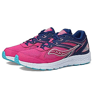 Saucony Cohesion 14 Lace to Toe Sneaker, Pink/Navy, 2 US Unisex Big Kid