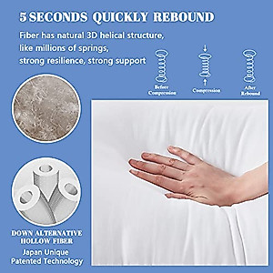 Homemate Bed Pillows for Sleeping - Standard Size(20"x26") Set of 4 Pillows Allergy Friendly Microfiber Shell Fluffy Down Alternative Filling Breathable Pillow Suitable Back Stomach or Side Sleepers