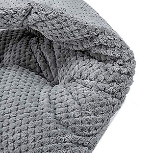 WONDER MIRACLE Fuzzy Deluxe Pet Beds, Super Plush Dog or Cat Beds Ideal for Dog Crates, Machine Wash & Dryer Friendly (15" x 23", S-Grey)