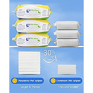Pawaboo Dog Wipes for Paws and Butt, Unscented Hypoallergenic Pet Wipes for Dog Cat, Soft Thick Dog Grooming Wipe for Cleaning Deodorizing with Lids, Puppy Wipes for Face Ears Body- 1Pack/100Count