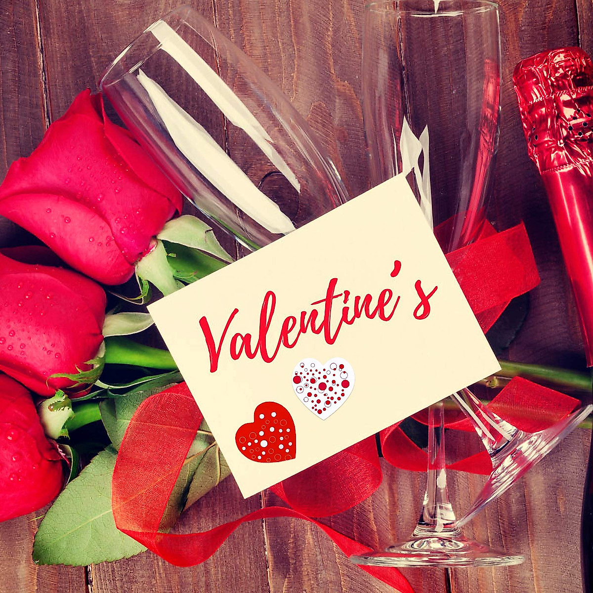 Konsait 500 Pieces Valentine’s Day Heart Stickers, Red Heart Happy Valentines Day Roll Stickers, Sweet Love Decoration Stickers for Valentine’s Day Wedding Gifts Scrapbooking Cards Envelopes