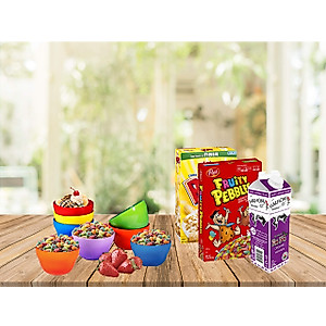 Bruntmor 8 oz Porcelain Bowls Set of 6 - for Ice Cream, Dessert, Soup, Small Side Dishes, Salad, Cereal, Rice - Microwave, Dishwasher and Oven Safe - Gradient Colors