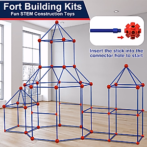 OleFun 180 Pack Fort Building Kits for Kids 4, 5, 6, 7, 8+ Year Old Boys & Girls, Creative STEM Building Toys for DIY Castles, Tunnels, Play Tent, Ideal Gifts for Aged 5-8