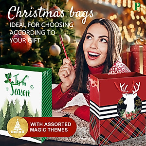 24 Large Christmas Gift Bags Bulk With Handles, 26 Tissue Paper and 60 Count Christmas Gift Tags Set-24 Assorted Designs Big Size Sacks Set For Wrapping Xmas Holiday Presents