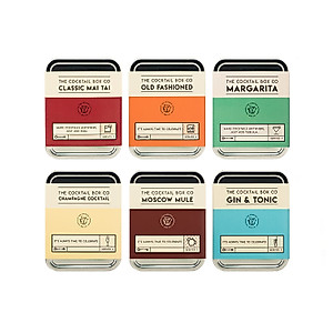 Cocktail Making Kit【6 Piece Gift Set】Old Fashioned Kit, Margarita, Mai Tai, Gin and Tonic, Moscow Mule, Champagne Cocktail Mixology Kit with Bitters for Cocktails | Travel Cocktail Kit, Mixology Gifts